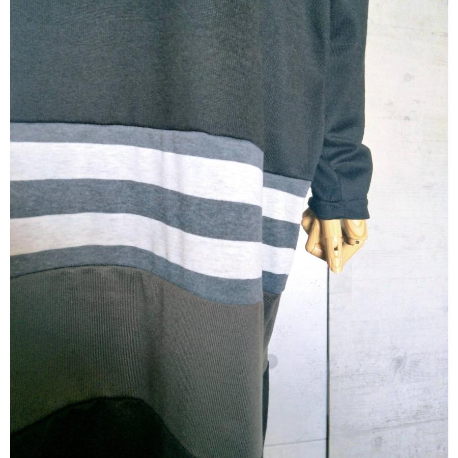 大きいサイズ チュニック ワンピース 40代 50代 大人 丸首 長袖 ボーダー 配色 オーバーサイズ ナチュラル カットソ 秋 ニットソー ゆったり 大きめ : torico-plus ...