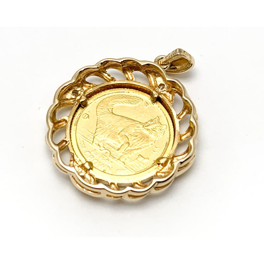 K24 K18 24金 18金イエローゴールド エリザベス2世 1991 マン島キャット 1/25oz 純金 コイン ペンダント チャーム アクセサリー : 塚口丸十質舗 Yahoo!ショップ ...