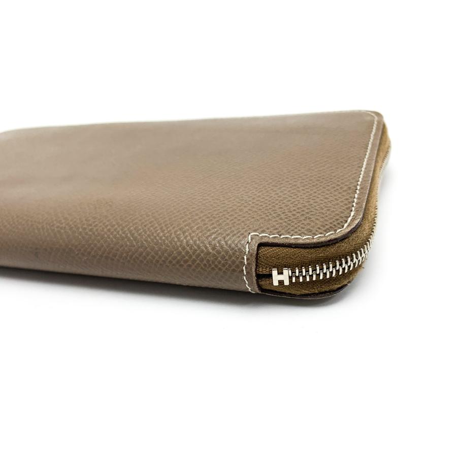 HERMES エルメス ヴォーエプソン アザップロングシルクイン 長財布 サイフ エトゥープ M刻印(2009年製) ※訳アリ : 塚口丸十質 ...
