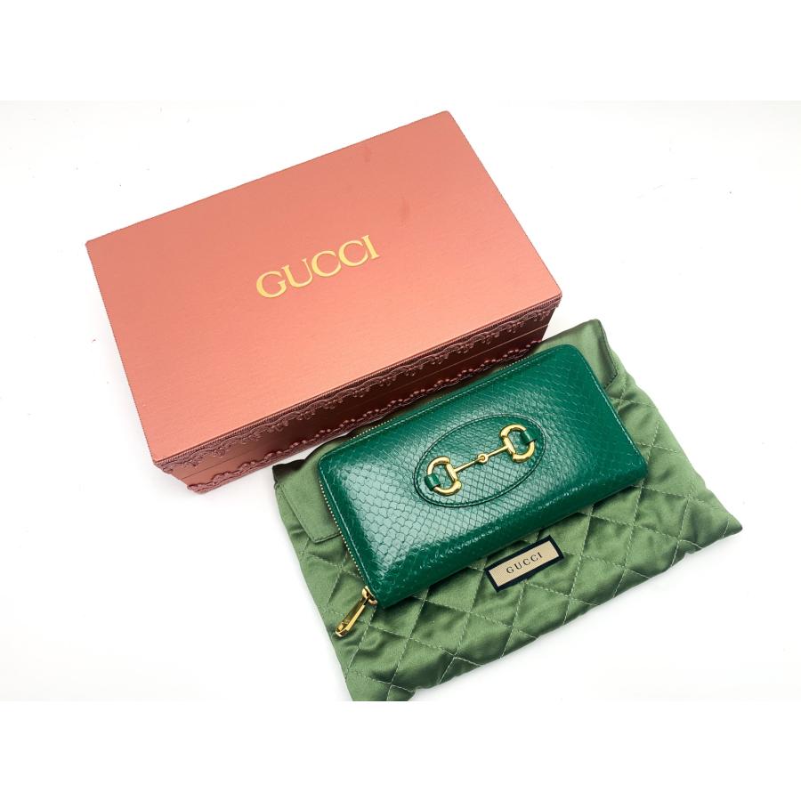 GUCCI グッチ モスグリーン 緑系 ホースビット パイソン 蛇革 GUCCI グッチ モスグリーン 緑系 ホースビット パイソン 蛇革