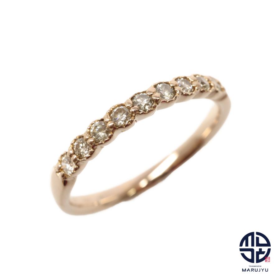 Canal4℃ カナルヨンドシー K18PG 18Kピンクゴールド ハーフエタニティ ダイヤ リング 指輪 約9号 ジュエリー アクセサリー ...