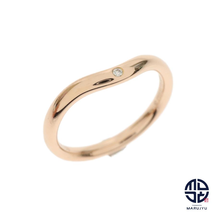 TIFFANY&CO. Tiffany ティファニー 750PG K18ピンクゴールド ローズゴールド ダイヤ エルサ・ペレッティ カーブド リング 指輪 約8号 ジュエリー : rc ...