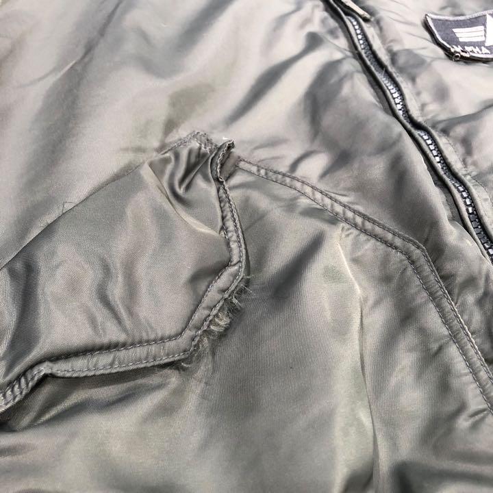 USA 古着 ミリタリー アルファインダストリーズ ALPHA INDUSTRIES フライトジャケット モスグリーン XL : 古着屋 ...