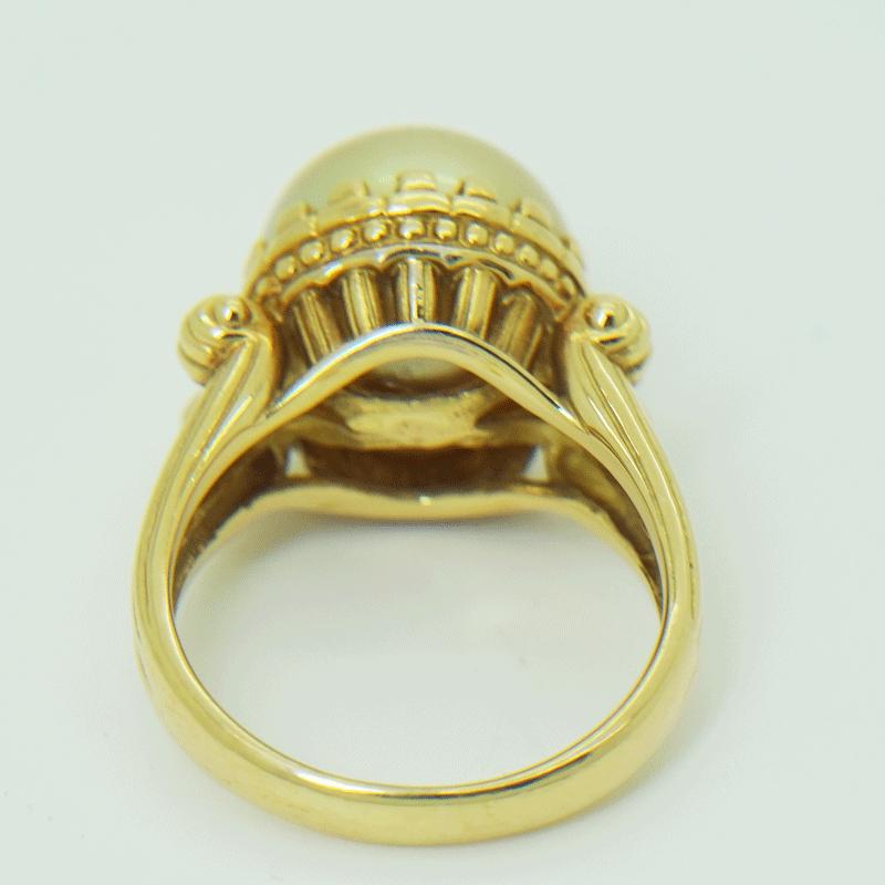 CISEY チセー 清田 智誠デザイン K18 ゴールド ゴールデン パール 真珠 リング 指輪 12.7mm #15号 : マルコウヤフーショッピング店 - 通販 - Yahoo!ショッピング