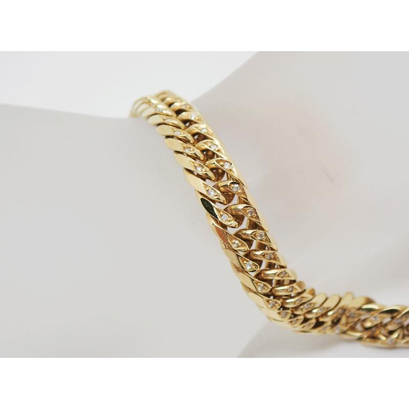 喜平 6面 ダブル ブレスレット ダイヤ入 D0.49ct K18 18金 750 キヘイ バングル 18.5cm(腕回内周18cm）30g（実重量29.7g） : マルコウヤフーショッピング ...