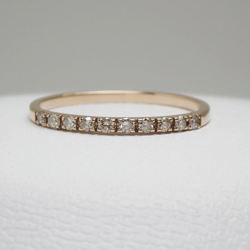 K18 PG ピンクゴールド ダイヤモンド ハーフエタニティ D0.10ct 美品 日本サイズ ＃9号 美品 送料無料！！ : マルコウヤフーショッピング店 - 通販 - Yahoo!ショッピング