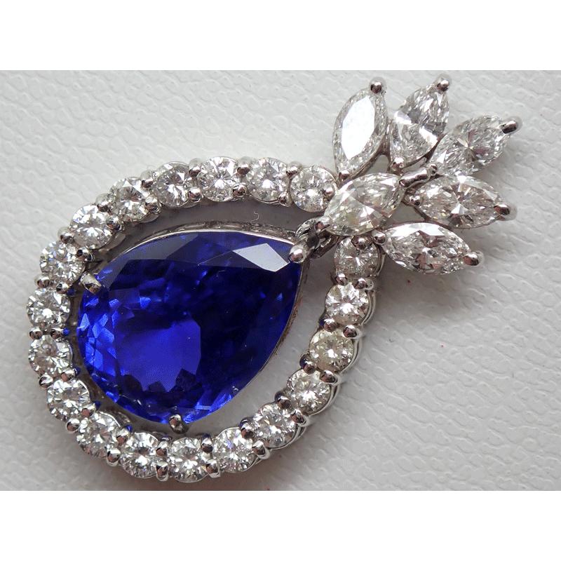 PT900 タンザナイト ダイヤモンド ペンダント 別名ゾイサイト 上質タンザ 6.28ct D2.2ct 鑑別書付 美品 送料無料！！ : マルコウヤフーショッピング店 - 通販 ...