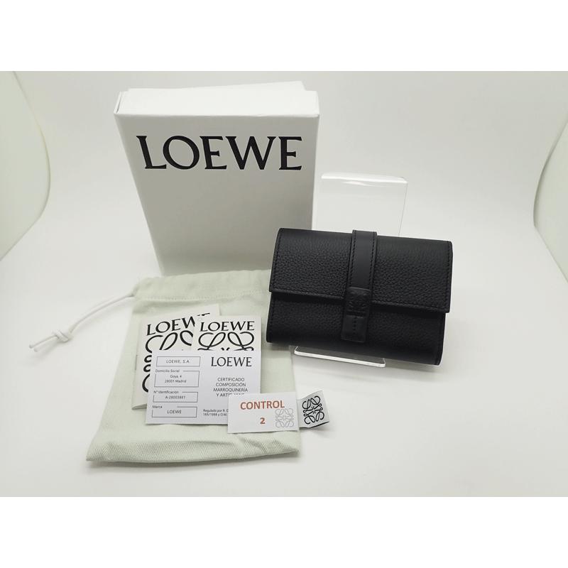 【新品未使用】ロエベ （LOEWE）バーティカル ウォレット 財布 C660S86X01 スモール 黒 3つ折り コンパクトウォレット 送料 ...