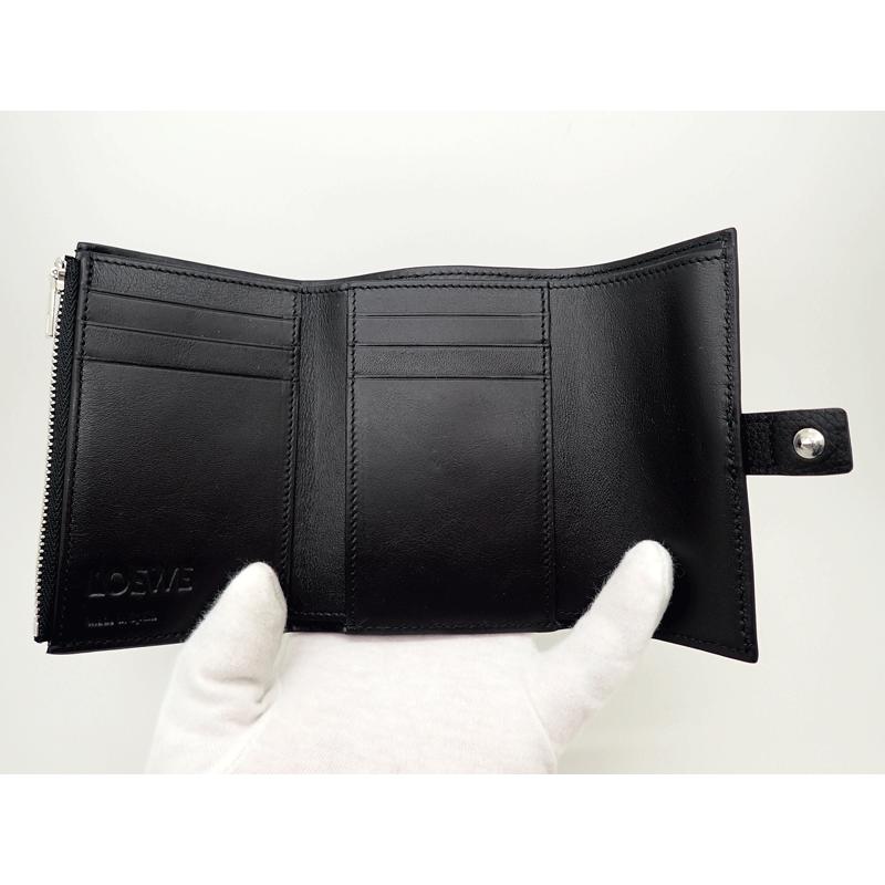 【新品未使用】ロエベ （LOEWE）バーティカル ウォレット 財布 C660S86X01 スモール 黒 3つ折り コンパクトウォレット 送料 ...