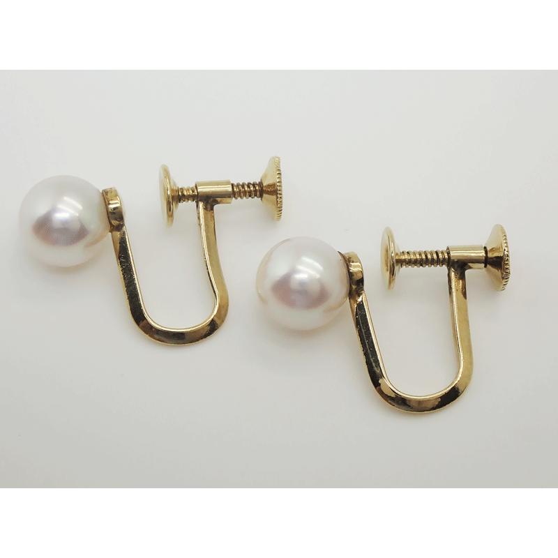 MIKIMOTO ミキモト K14 YG あこや真珠 パールイヤリング パール7mm 2.5g 上質パール 照り・巻き最上質 ゴールド 中古 送料無料 : マルコウヤフーショッピング店 ...