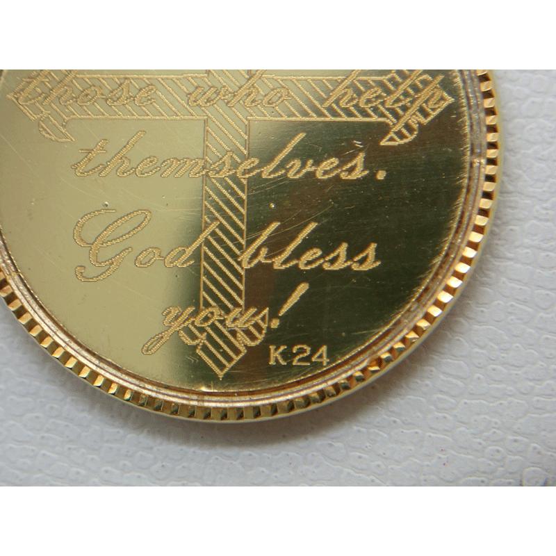 K18枠 K24 コイン ペンダントトップ 総重量6.7g ※両面ガラス入り 送料無料！！ : マルコウヤフーショッピング店 - 通販 - Yahoo!ショッピング