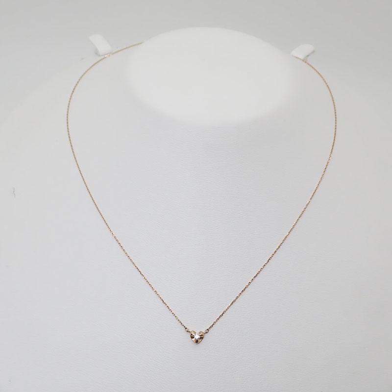 VENDOME AOYAMA Samantha Tiara サマンサティアラ K18 ダイヤモンド付 ハートネックレス D0.03ct ピンクゴールド ネック 重量約1.2g 金 送料無料 ...