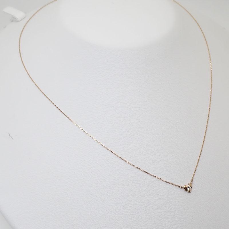 VENDOME AOYAMA Samantha Tiara サマンサティアラ K18 ダイヤモンド付 ハートネックレス D0.03ct ピンクゴールド ネック 重量約1.2g 金 送料無料 ...