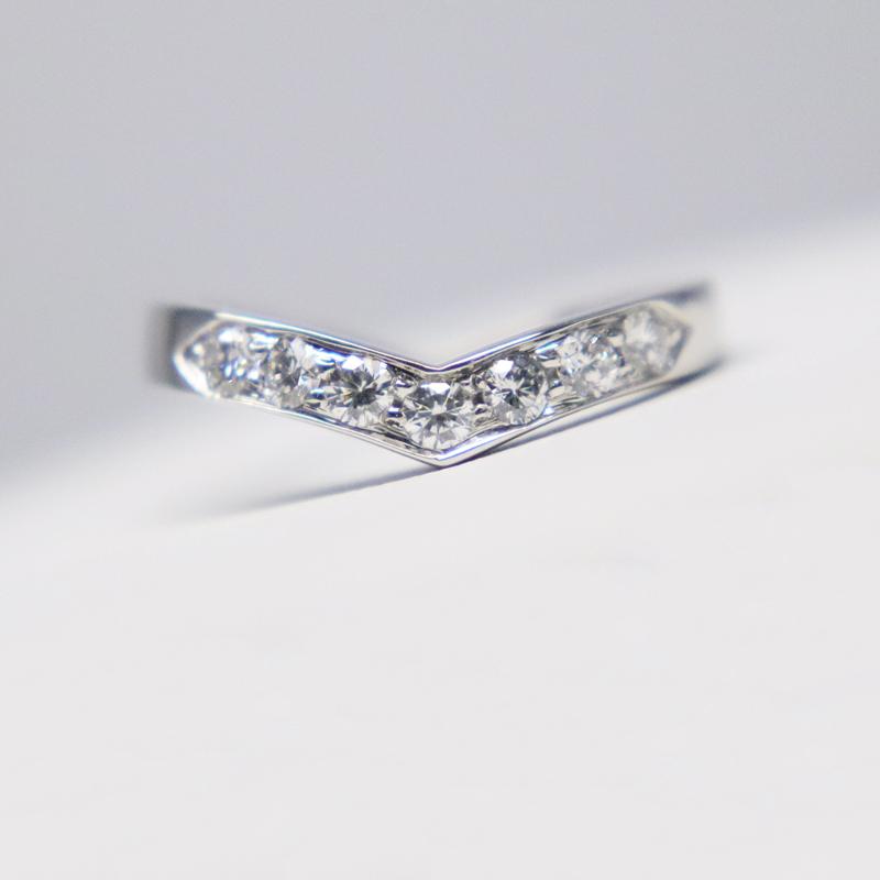 TIFFANY&Co. Tiffany&co. ティファニー Pt950 Vバンド ダイヤリング 約6.3g ＃12号 レディース アクセサリー 指輪 新品仕上げ済み 美品 送料無料 ...