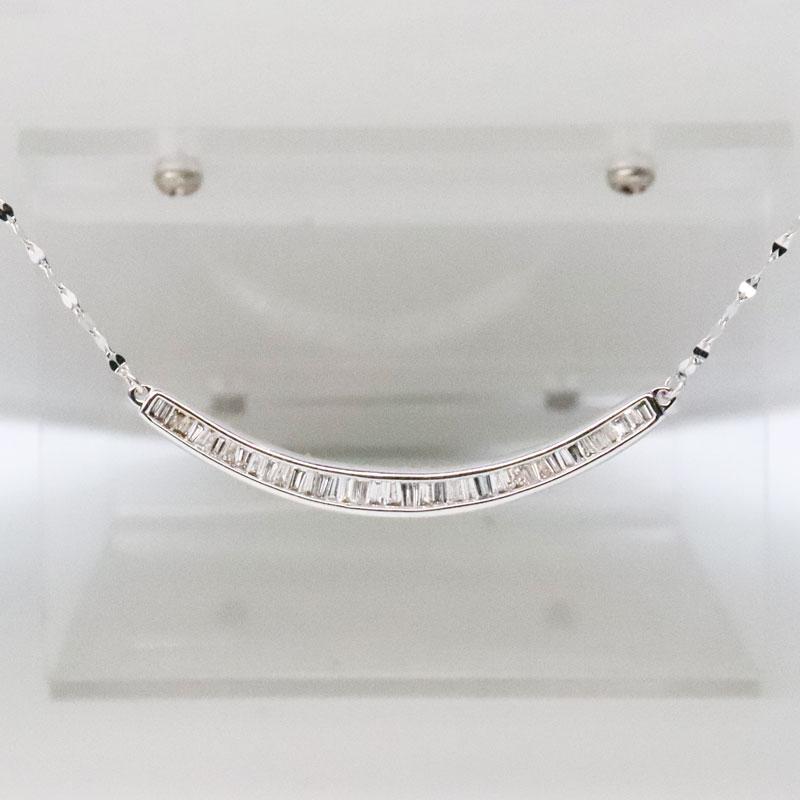 K18WG ダイヤネックレス スマイルデザイン D0.25ct アジャスター 最大約45.0cmまで調整可能 約2.0g 金 ホワイトゴールド 美品 送料無料 : マルコウヤフーショッピング店 ...