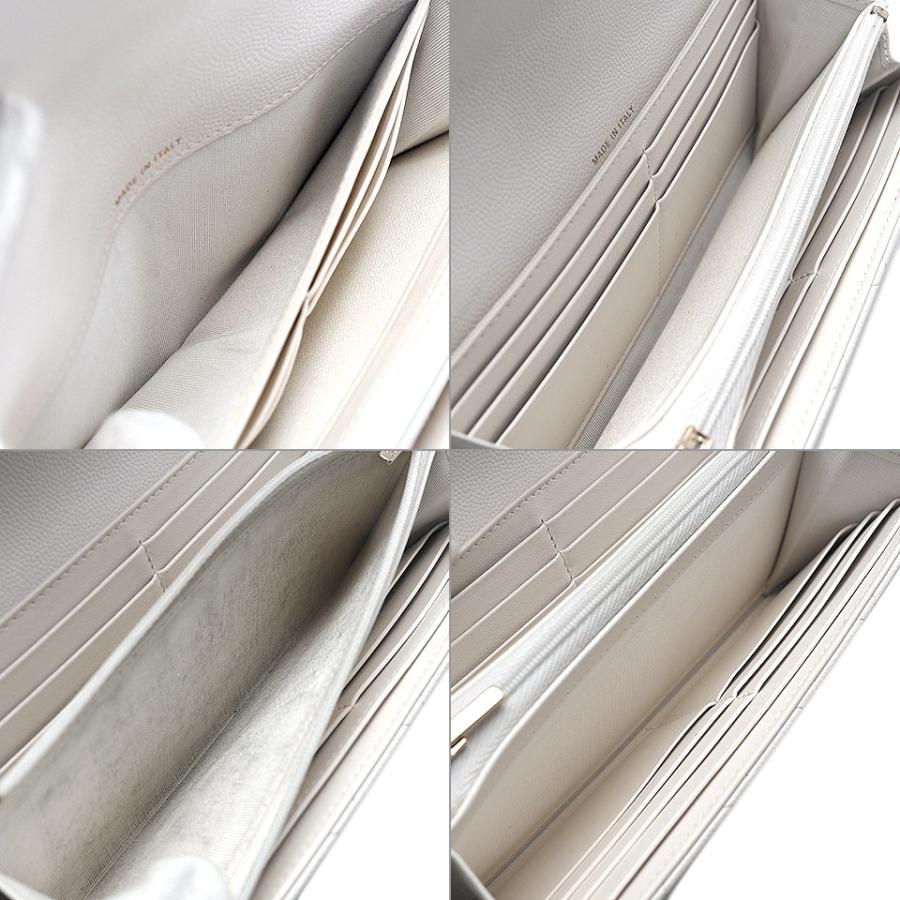 シャネル マトラッセ クラシック ロングフラップウォレット AP0241 キャビアスキン ホワイト×ゴールド金具 【丸万質舗 ...