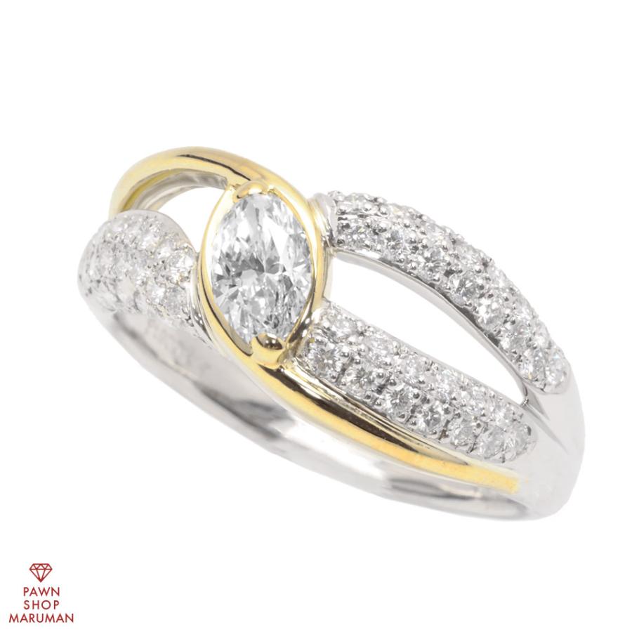 マーキースブリリアンカット ダイヤモンドリング Pt900 K18YG 0.54ct 0.61ct #21 プラチナ イエローゴールド 21号【丸万質舗】 : 丸万質舗 ヤフー店 - 通販 ...