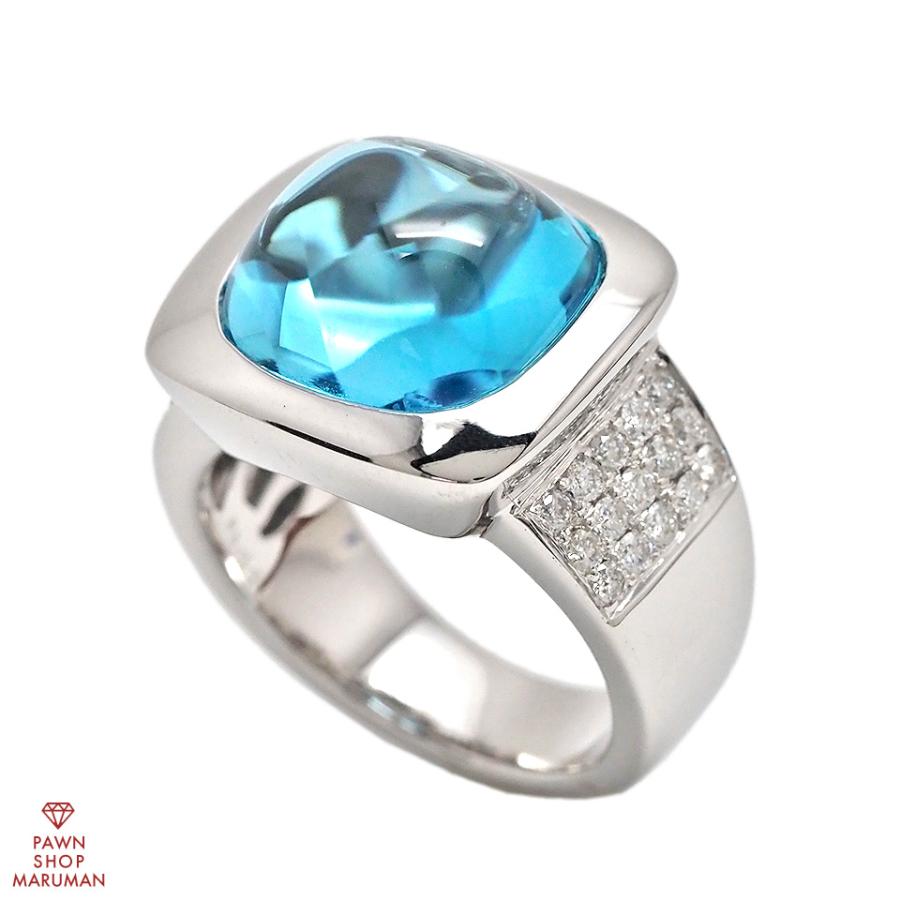 K18WG ブルートパーズ ダイヤモンドリング #14 0.48ct ホワイトゴールド 14号 【丸万質舗】 : kjy0109 : 丸万質舗 ヤフー店 - 通販 - Yahoo!ショッピング