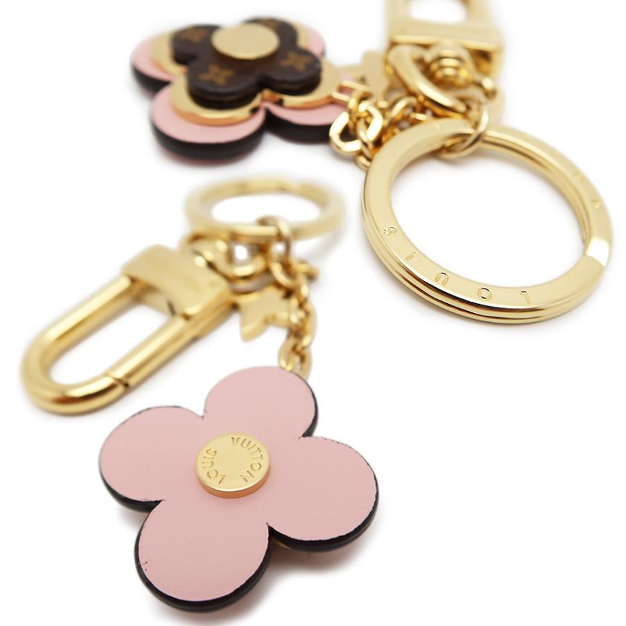 LOUIS VUITTON ルイ ヴィトンポルトクレ・ブルーミングフラワーBB M63085 メタル×レザー モノグラム×ピンク×ゴールド金具 ...