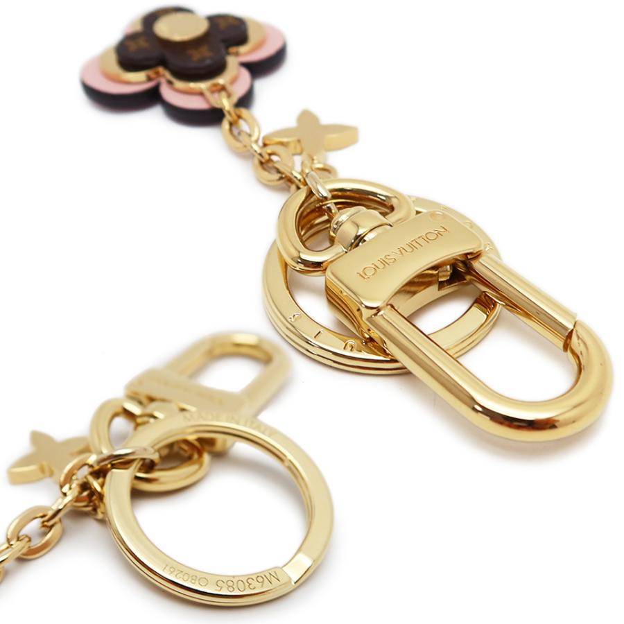 LOUIS VUITTON ルイ ヴィトンポルトクレ・ブルーミングフラワーBB M63085 メタル×レザー モノグラム×ピンク×ゴールド金具 ...