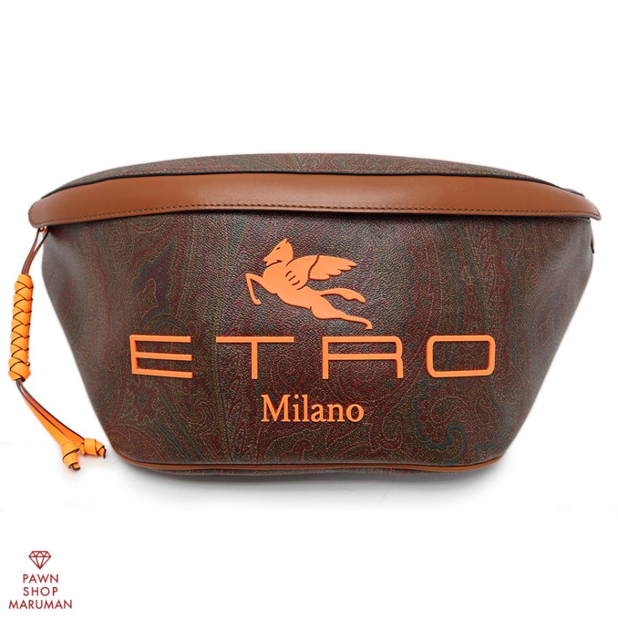 ETRO エトロ ペイズリー ボディバッグ 1N670 7068 600 コットン×ポリエステル×PVCコーティング ブラウン×オレンジ 【丸万質舗】 : 丸万質舗 ヤフー店 - 通販 ...