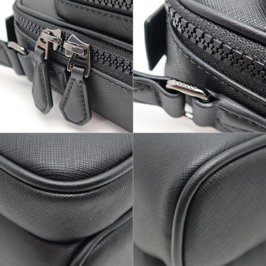 BALLY バリー クロスボディショルダーバッグ MACKAO 6238760 F006 レザー ブラック×ガンメタル 【丸万質舗 ...