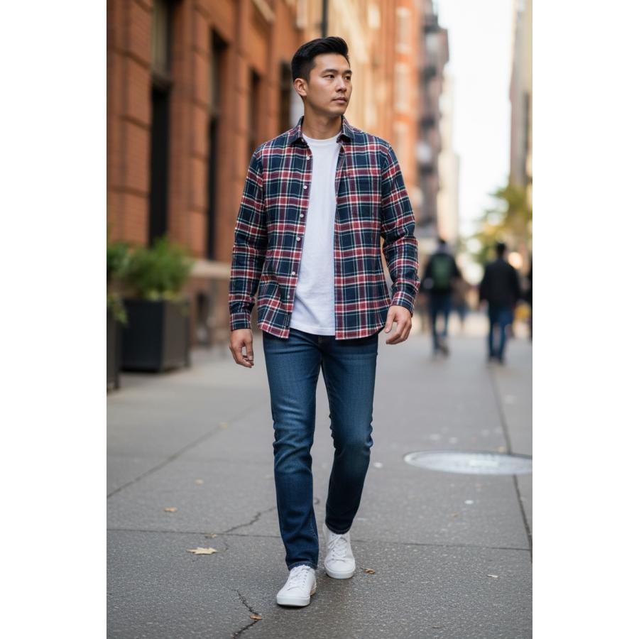 西脇長造商店 / 長袖シャツ チェック25【NV×RED】 : マルニジーンズ - 通販 - Yahoo!ショッピング