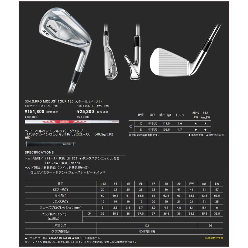 ダンロップ SRIXON スリクソン ZXi7 アイアンセット #5I-Pw 6本セット N.S.PRO MODUS3 TOUR120 スチールシャフト 日本正規品 ...