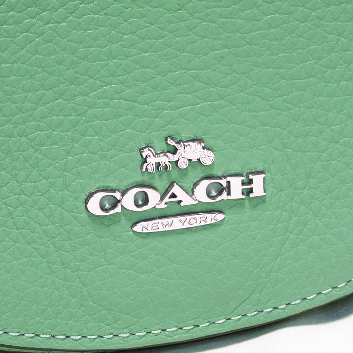 コーチ COACH ショルダーバッグ/ポーチ ライトグリーン カーフレザー ポシェット ショルダーストラップ付 ショルダーポーチ C1432 ...