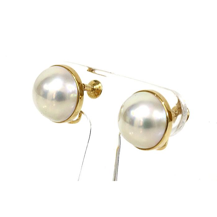 TASAKI タサキ 田崎真珠 14mm マベパール イヤリング K14イエローゴールド YG 真珠 中古 : 丸信質店 ヤフーショップ - 通販 - Yahoo!ショッピング