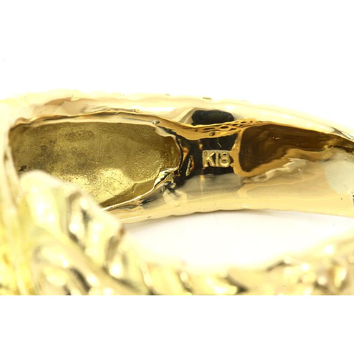 ＜K18約21g/26号＞ 金製 龍モチーフリング K18イエローゴールド 21.6g メンズ 瞳にダイヤモンド2P ＜磨き仕上げ済＞ 竜 ドラゴン 辰 指輪 ゆびわ 中古 :sj-2060 ...