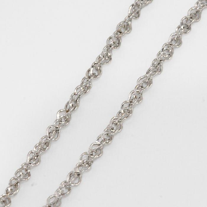 ＜70cm＞ K18ホワイトゴールド ロングネックレス K18WG 重さ：1.3g 中古 : 丸信質店 ヤフーショップ - 通販 - Yahoo!ショッピング