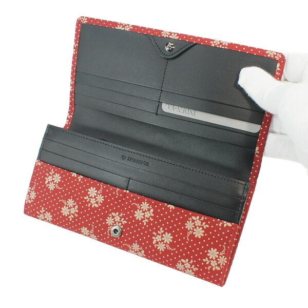 印伝 甲州印伝 印傳屋 上原勇七 財布 長財布 束入れ 2308 コスモス 秋桜 紺地×白漆 鹿革 本革 レザー 花柄 ブランド 冬物 冬ギフト クリスマス 贈り物 YM01 印傳屋（INDEN-YA） 印伝 甲州印伝 上原勇七 財布 長財布 印伝財布 束