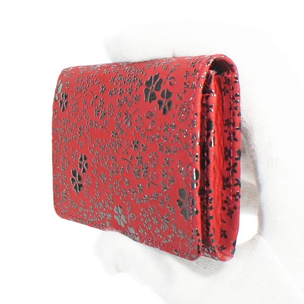 印傳屋 印伝 甲州印伝 上原勇七 名刺入れ 名詞入れ 2501 アメリカンブルー 赤地×黒漆 鹿革 本革 レザー 花柄 ブランド YM01 : 丸島商事インターネット事業部 - 通販 ...