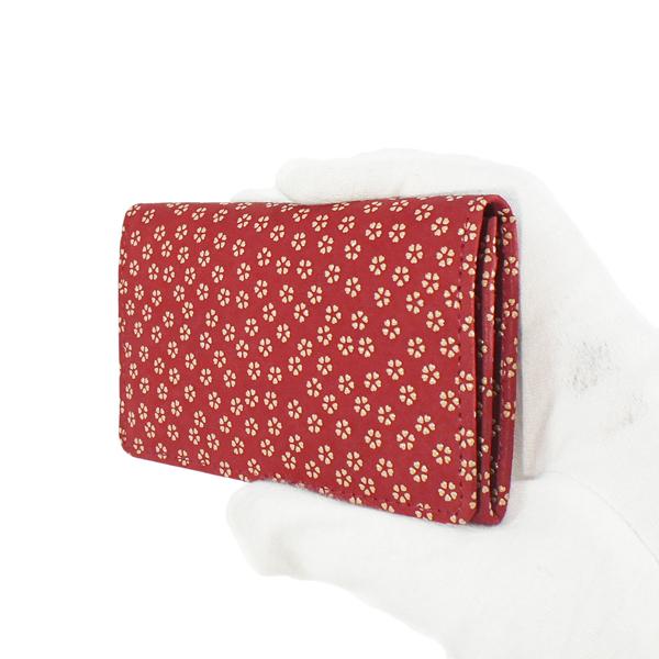 印傳屋 印伝 甲州印伝 上原勇七 名刺入れ 名詞入れ 2501 小桜 赤地×白漆 鹿革 本革 レザー 和柄 ブランド YM01 : 丸島商事インターネット事業部 - 通販 - Yahoo!ショッピング