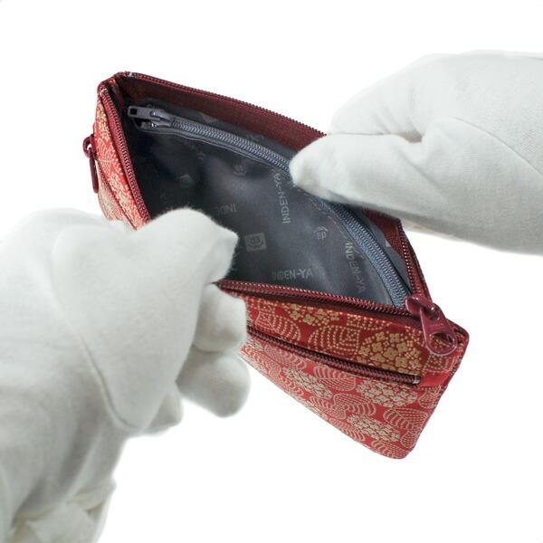 印傳屋（INDEN-YA） 印伝 甲州印伝 上原勇七 ポーチ 通帳入れ 薄型