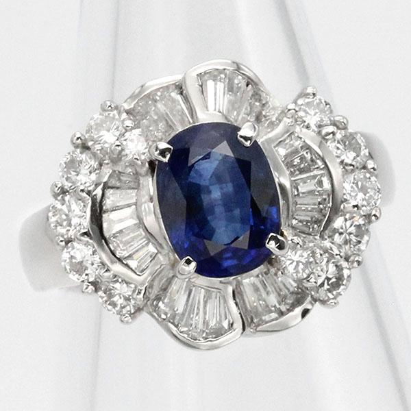 プラチナ サファイア ダイヤモンド リング 17号 S2.20ct D1.48ct Pt900 指輪 宝石 ジュエリー アクセサリー レディース 女性 プレゼント : 質 丸滝 - 通販 ...