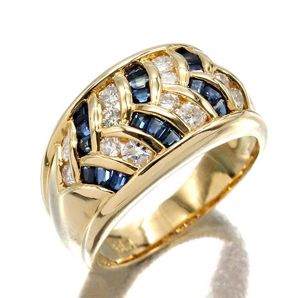 K18YG サファイア ダイヤモンド リング 14.5号 S0.83ct D0.58ct イエローゴールド750 宝石 ジュエリー 指輪 : 質 丸滝 - 通販 - Yahoo!ショッピング