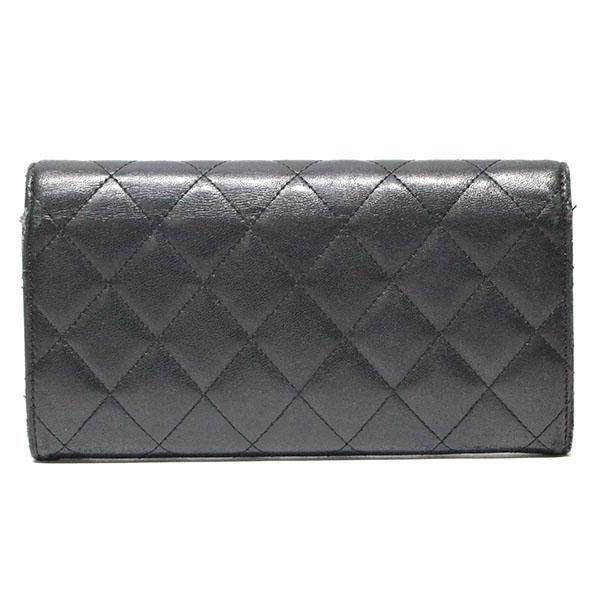 シャネル CHANEL マトラッセ ラムスキン 長財布 ココマーク ブラック 黒 ブランド ウォレット レディース 女性 シルバー金具 フラップ : 50019 : 質 丸滝 - 通販 ...