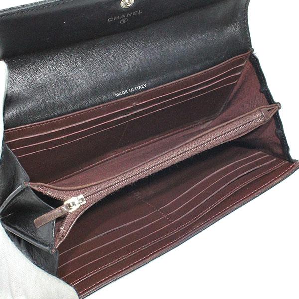 シャネル CHANEL マトラッセ ラムスキン 長財布 ココマーク ブラック 黒 ブランド ウォレット レディース 女性 シルバー金具 フラップ : 50019 : 質 丸滝 - 通販 ...