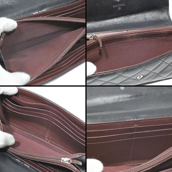 シャネル CHANEL マトラッセ ラムスキン 長財布 ココマーク ブラック 黒 ブランド ウォレット レディース 女性 シルバー金具 フラップ : 50019 : 質 丸滝 - 通販 ...