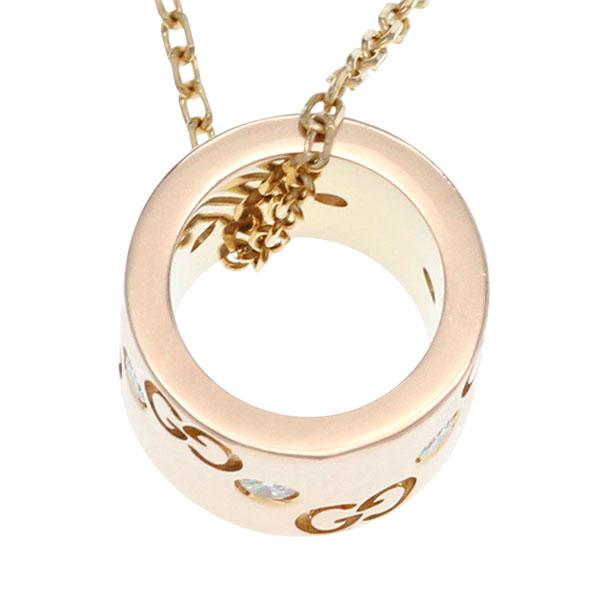 GUCCI グッチ K18PG アイコン ワイド ダイヤモンド ネックレス GUCCI グッチ K18PG アイコン ワイド ダイヤモンド ネックレス