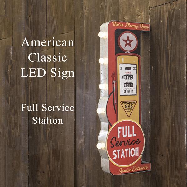 American Classic LED Sign アメリカンクラシック Full Service Station :AD18425898 ...