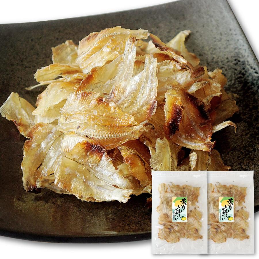 炙り焼き いわしせんべい 103g×2袋 柚子こしょう味 カルシウム 煎餅 いわしスナック 小魚 せんべい おやつ 香ばしい イワシ : 函館 マルユウ漁業部 - 通販 - Yahoo!ショッピング