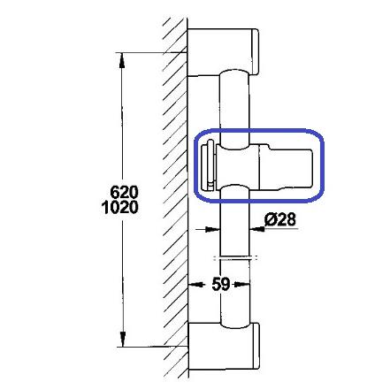 GROHE（グローエ） 【正規品】【45650IPO】 シャワーバー用可変フックパーツ 28620/28621/28989/28621000用 ...