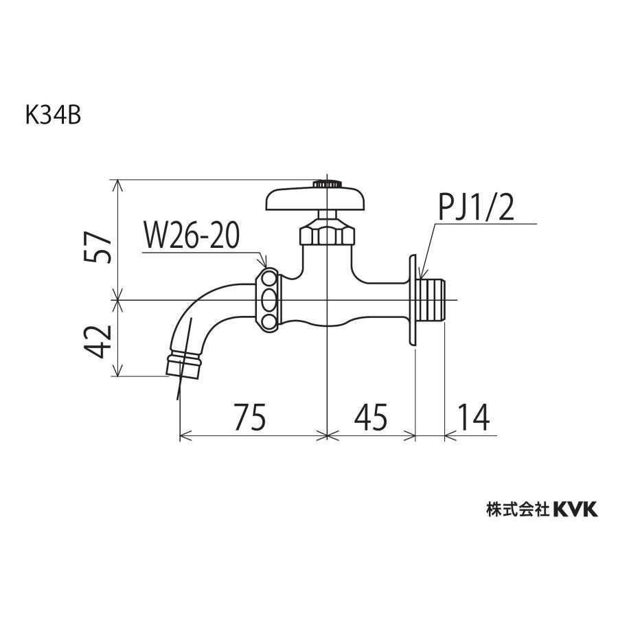 KVK K34B 吐水口回転形給水栓 (ワンタッチノズル付)[蛇口][新品]【純正品】 : 換気扇の通販ショップ プロペラ君 - 通販 - Yahoo!ショッピング
