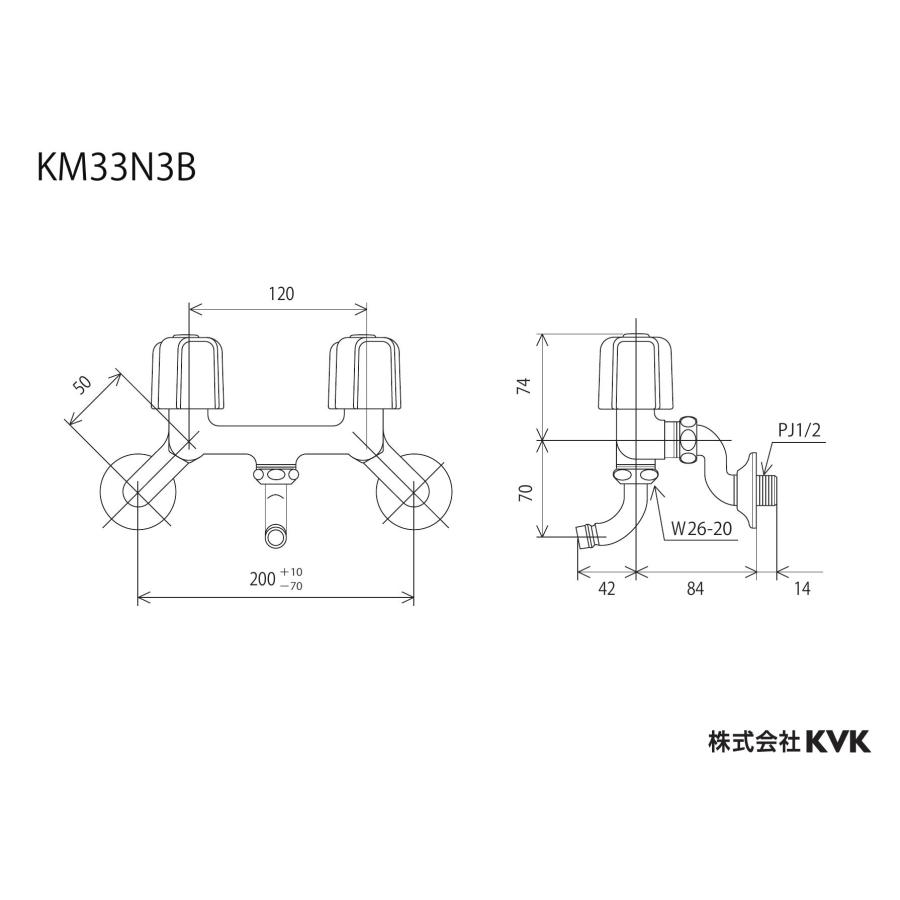 KVK 2ハンドル混合栓 KM33N3B 混合栓series 2ハンドルタイプ [新品]【純正品】 : 換気扇の通販ショップ プロペラ君 - 通販 - Yahoo!ショッピング