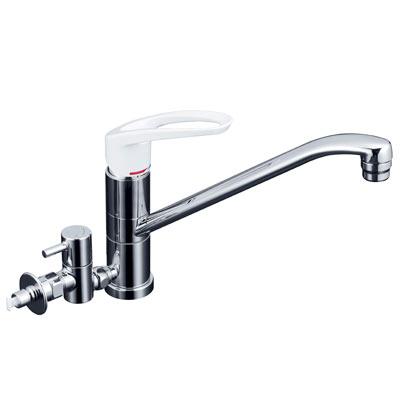 KVK 流し台用シングルレバー式混合栓 KM5041HTU KM5041H series 給湯側360度回転式給湯接続専用シングルレバー混合栓 KM5041HTU [新品]【純正品 ...