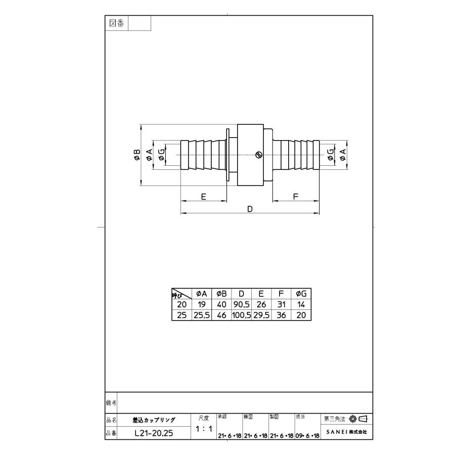 SANEI（水栓金具） 三栄水栓 ガーデニング 消火栓 差込カップリング L21-25 SANEI【純正品】 : 換気扇の通販ショップ プロペラ君 - 通販 - Yahoo!ショッピング