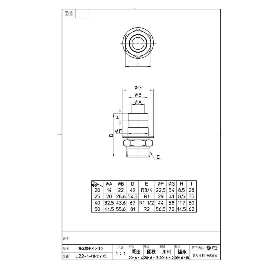 SANEI（水栓金具） 三栄水栓 ガーデニング 消火栓 根元接手オンオン L22-1-25 SANEI【純正品】 : 換気扇の通販ショップ プロペラ君 - 通販 - Yahoo!ショッピング